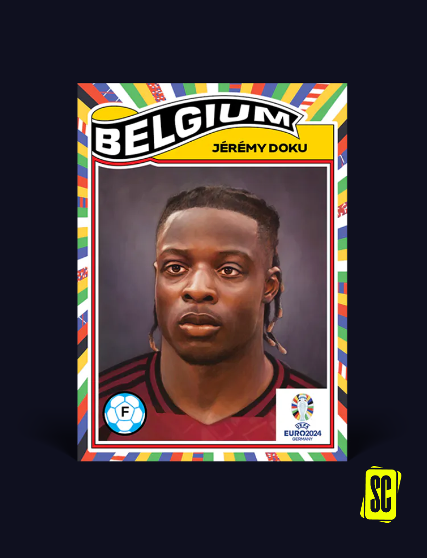 Jérémy Doku #28 - Topps Living Set UEFA EURO 2024 Card - SportyCards