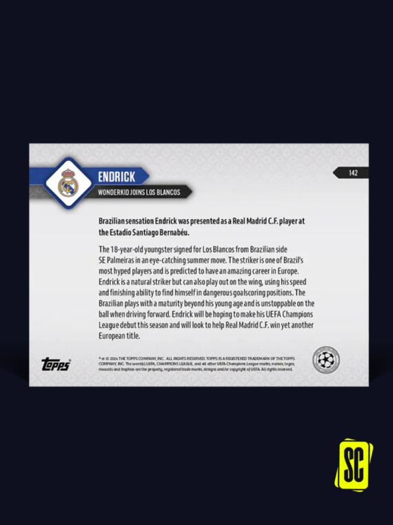 Endrick - Wonderkid joins Los Blancos - 24/25 UCL TOPPS NOW - SportyCards