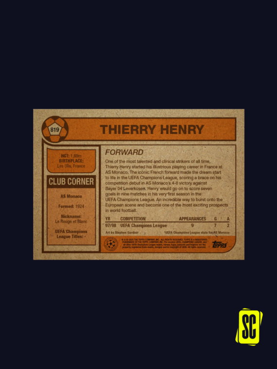 Thierry Henry #819 - Topps Living Set UCC 25/26 - SportyCards